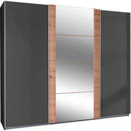 wimex Schwebet&uuml;renschrank &raquo;Bern Schiebet&uuml;renschrank&laquo; Schrank mit zus&auml;tzlicher Innenausstattung, Garderobe grau Holzwerkstoff B/H/T: 313cm x 236cm x 64cm, 