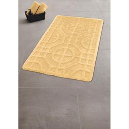 Kleine Wolke Badematte &raquo;Mosaic, Badvorleger, Badezimmer Teppich&laquo; H&ouml;he 14 mm rutschhemmend beschichtet fu&szlig;bodenheizungsgeeignet Badteppich, Uni Farben, Hoch/Tief 