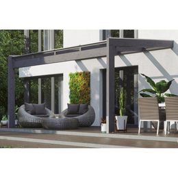 Skan Holz Terrassendach &raquo;Novara&laquo; BxT: 450x359 cm grau Fichtenholz, Leimholz, Polycarbonat (PC) B/H/T: 450cm x 287cm x 359cm, farbig lasiert