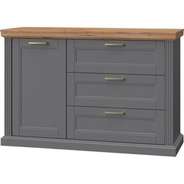 OTTO home Sideboard &raquo;Tara, Landhaus Kombikommode B/T/H: 138/48/91 cm, FSC -zertifiziert&laquo; Soft-Close-Funktion, goldfarbene Metallgriffe, Innendekor 