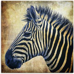 Artland Leinwandbild &raquo;Zebra Portr&auml;t PopArt&laquo; Wildtiere 1 Stk. tlg. auf Holzrahmen gespannt braun Leinwand B/H/T: 70cm x 70cm, Leinwandbild Wildtiere, 1 Stk.