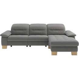 Home Affaire Ecksofa &raquo;Basel, mit vollmotorischem Relaxkomfort, Breite 283cm&laquo; grau 100% Polyester B/H/T: 280cm x 84cm x 184cm, Easy care, Recamiere 