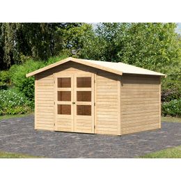 Karibu Gartenhaus &raquo;Carlberg 5&laquo; naturbelassen oder anthrazit beige Holzwerkstoff ohne Fu&szlig;boden, ohne Dacheindeckung