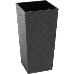 siena GARDEN Pflanzk&uuml;bel Rillenoptik, eckig grau Kunststoff B/H/T: 40cm x 75,3cm x 40cm