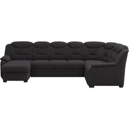 COTTA Wohnlandschaft &raquo;Marcus U-Form&laquo; wahlweise mit Schlaffunktion & Stauraum schwarz 100% Polyester B/H/T: 330cm x 99cm x 211cm, Struktur soft, 