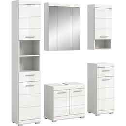 Welltime Badm&ouml;bel-Set &raquo;SIENA, 5 teilig, bestehend aus:&laquo; Set, TOPSELLER!, 5 Stk. tlg. wei&szlig; Holzwerkstoff, MDF B/H/T: 164cmcm x 191cmcm x 34cmcm