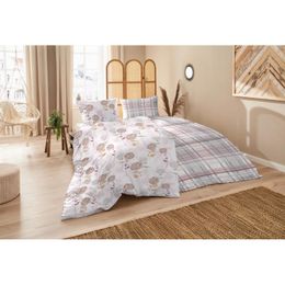 Primera Bettw&auml;sche &raquo;Feinbiber-Bettw&auml;sche&laquo; 2 Stk. samtweich und nat&uuml;rlich aus reiner Baumwolle rot Flanell, Obermaterial: 100% Baumwolle B/L: 135cm x 200cm, 1 