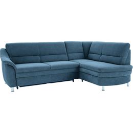 Sit & More sit&more Ecksofa &raquo;Cardoso L-Form&laquo; mit Federkern, wahlweise mit Schlaffunktion und Schubkasten blau Luxus-Microfaser (90% Polyester, 10% Polyamid);