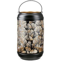Gilde Windlicht &raquo;Windlicht Ginkgo, schwarz H.36 cm&laquo; schwarz Metall B/H/T: 20cm x 36cm x 20cm