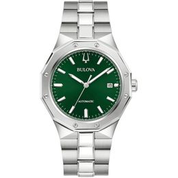 Bulova Herren Automatikuhr Armbanduhr, Herrenuhr, Mechanische Uhr, Edelstahlarmband, analog, Tag silber Einheitsgr&ouml;&szlig;e