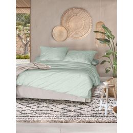 Irisette Bettw&auml;sche &raquo;Easy 8659&laquo; 2 k&uuml;hlend und atmungsaktiv, pflegeleicht und b&uuml;gelfrei gr&uuml;n Seersucker, Obermaterial: 100% Baumwolle B/L: 135cm x 200cm, 1 Stk.