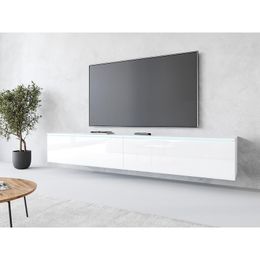 Home Affaire Lowboard &raquo;LOWBOARD VERA, wahlweise mit oder ohne Beleuchtung&laquo; Modernes griffloses TV-Board, 180 cm TV-Schrank, stehend und h&auml;ngend wei&szlig; B