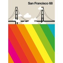 Livingwalls living walls Fototapete &raquo;ARTist San Francisco 68&laquo; Vlies, Wand, Schr&auml;ge bunt Vlies B/L: 2m x 2,7m