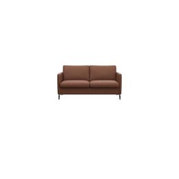FLEXLUX 2-Sitzer &raquo;Fiore, super Sitzkomfort durch Kaltschaum im Sitz&laquo; schmale Armlehnen, F&uuml;&szlig;e Alu+schwarz braun 100% Echteder B/H/T: 149cm x 85cm x 
