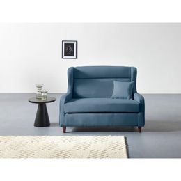Collection AB Ohrensessel &raquo;Mike, B: 130 cm, Sitzh&ouml;he: 49 cm&laquo; 1 Zierkissen blau 100% Polyester Luxus-Microfaser weich, B/H/T: 130cm x 90cm x 90cm
