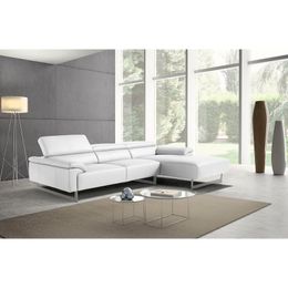 Egoitaliano Ecksofa &raquo;Malika, edel und bequem, Designsofa mit hochwertigen Bez&uuml;gen, L-Form&laquo; mit Recamiere, inkl. Kopfteilverstellung und chromfarbenen Metallf&uuml;&szlig;en 