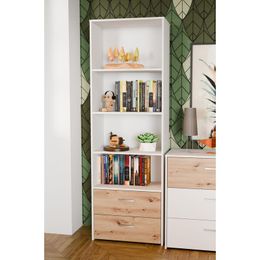 FORTE Mehrzweckregal &raquo;Culgoa&laquo; Regal, Stauraum, 2 Schubk&auml;sten, vielseitig verwendbar wei&szlig; Holzwerkstoff B/H/T: 63,4cm x 190,8cm x 34,8cm, 4 Stk. offene