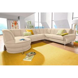 Trendmanufaktur Wohnlandschaft &raquo;Rondo, wahlweine mit Federkern, Breite 320cm, U-Form&laquo; mit Schaumstoffpolsterung, ohne Bettfunktion beige Softlux -