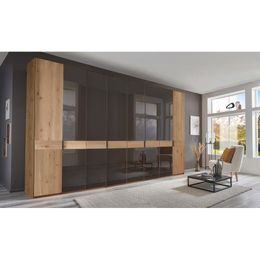 Wiemann Kleiderschrank &raquo;Cardiff&laquo; inkl. T&uuml;rd&auml;mpfung braun Floatglas, Hartfaserplatte, Holzwerkstoff, Massivholz Bianco-Eiche-Nachbildung, B/H/T: 