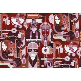 Livingwalls living walls Fototapete &raquo;Walls by Patel Wall Of Sound 2&laquo; glatt Vlies, Wand, Schr&auml;ge grau Vlies B/L: 4m x 2,7m