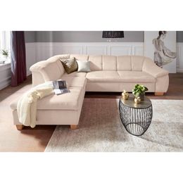 Sit & More sit&more Ecksofa &raquo;Santo L-Form&laquo; mit Federkern, wahlweise mit Schlaffunktion und Stauraum beige B/H/T: 272cm x 82cm x 206cm, Luxus-Microfaser ALTARA 