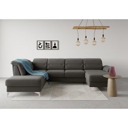Sit & More sit&more Wohnlandschaft &raquo;Sinatra U-Form&laquo; optional mit Kopfteilverstellung und Armteilfunktion etc. grau 100% Polyester B/H/T: 326cm x 85cm x 220cm, 