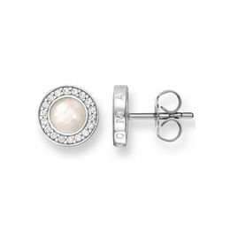 Thomas Sabo Damen Thomas Sabo Paar Ohrstecker &raquo;Classic Pav&eacute; Wei&szlig;&laquo; mit Perlmutt und Zirkonia silber Silber 925 (recycelt)
