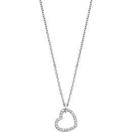 Engelsrufer Damen Kette mit Anh&auml;nger &raquo;Herz&laquo; Made in Germany - mit Zirkonia (synth.) silber Silber 925 (Sterlingsilber), L: 44 B: 1,33mm