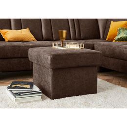 Sit & More sit&more Stauraumhocker &raquo;Melissa&laquo; klassisches Design, optional in dem mit Wasser zu reinigendem Bezug braun 100% Polyester B/H/T: 60cm x 48cm x 60cm, 