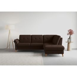 Sit & More sit&more Ecksofa &raquo;G&ouml;teborg&laquo; inkl. Sitztiefenverstellung, wahlweise mit Bettfunktion & Bettkasten braun B/H/T: 250cm x 90cm x 226cm, Luxus-Microfaser 