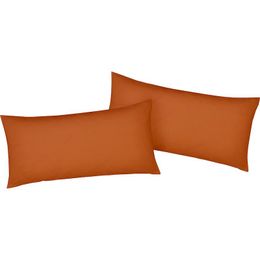 bellana Kissenbezug &raquo;Mako-Jersey-Exclusiv&laquo; aus reiner Baumwolle orange Baumwolle, Obermaterial: 100% Baumwolle B/L: 80cm x 40cm, 2 Stk., Baumwolle