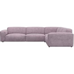 FLEXLUX Ecksofa &raquo;Lucera, super bequem durch hochwertigen Sitzaufbau mit Kaltschaum&laquo; modern & anschmiegsam, L-Form, Designsofa lila 85% Polyester/15%