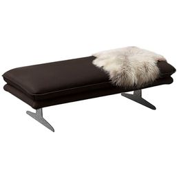 W.Schillig Polsterhocker F&uuml;&szlig;e in Chrom gl&auml;nzend braun Longlife Xtra-Leder Z59: Glattleder mit modischer Pr&auml;gung. Hautst&auml;rke 0, 9 - 1, 1 mm B/H/T: 