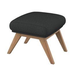 FLEXLUX Polsterhocker &raquo;Adria&laquo; Fu&szlig; Eiche, Fu&szlig;hocker f&uuml;r Ohrensessel grau 100% Polyester B/H/T: 54cm x 41cm x 41cm, Chenille