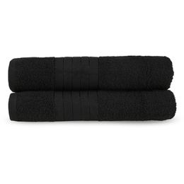 Good Morning Badetuch &raquo;Uni Towels&laquo; Baumwolle, Walkfrottee, Bord&uuml;re, 500 GSM, Einfarbig, ohne Aufh&auml;ngung schwarz Frottier, Obermaterial: 100% Baumwolle