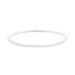 Tamaris Fu&szlig;kette &raquo;Pearl Charms&laquo; mit Glasperle wei&szlig; Edelstahl Perlen Fu&szlig;kette