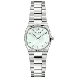 Bulova Damen Quarzuhr &raquo;Super Seville&laquo; Armbanduhr, Damenuhr, Edelstahlarmband, analog silber Einheitsgr&ouml;&szlig;e