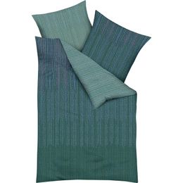 Kaeppel Wendebettw&auml;sche &raquo;Vertigo&laquo; 2 Stk. gr&uuml;n Mako-Satin, Obermaterial: 100% Baumwolle B/L: 155cm x 220cm, 1 Stk., 1 Stk., Mako-Satin, B/L: 80cm x 80cm, 2 Stk