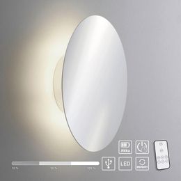 Paul Neuhaus Wandleuchte &raquo;AKKU PUNTU&laquo; LED-Board 1 Stk. Warmwei&szlig; grau 1, &Oslash; 25cm, 1 Stk.