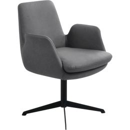 K+w Komfort & Wohnen K+W Komfort & Wohnen Drehstuhl &raquo;Cube&laquo; () R&uuml;ckholfunktion, Untergestell schwarz grau B/H/T: 63cm x 84cm x 65cm, Leder CLOUD