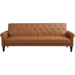Schlafsofa &raquo;Tyne&laquo; braun 100% polyurethan B/H/T: 222cm x 82cm x 83cm, Kunstleder