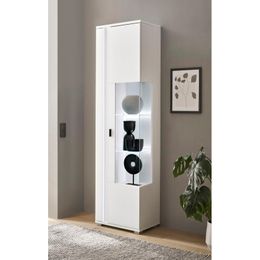 Home Affaire Vitrine &raquo;LONG ISLAND&laquo; 1 Stk. tlg. in moderner Trendfarbe,inklusive senkrechter Beleuchtung,Breite 55 cm wei&szlig; Holzwerkstoff Weiss, B/H/T: 