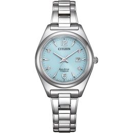 Citizen Damen Solaruhr Armbanduhr, Damenuhr, Titan, Datum, Saphirglas silber Einheitsgr&ouml;&szlig;e