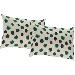 Adam Dekokissen &raquo;Kissenh&uuml;lle Dots&laquo; aus Bio-Baumwolle, Kissenh&uuml;lle ohne F&uuml;llung, 1 St&uuml;ck gr&uuml;n Baumwolle, Leinen B/L: 50cm x 50cm, 1 Stk.