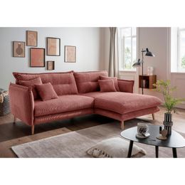 Home Affaire Ecksofa &raquo;Lazio, 255 x 180 cm, modern und bequem&laquo; zwei verschiedene Fu&szlig;farben w&auml;hlbar rot 93% Polyester, 7% Polyamid B/H/T: 255cm x 94cm x