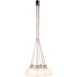 N&auml;ve n&auml;ve Pendelleuchte &raquo;Rainbow-Bowl&laquo; E14 E14 max. 40W, Metall/Glas, chrom/wei&szlig;/bunt, l: 120cm wei&szlig; 7, &Oslash; 16cm H: 13cm
