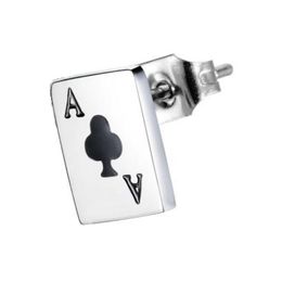 Firetti Damen Single-Ohrstecker &raquo;Schmuck Geschenk Ohrschmuck einzeln Poker&laquo; schwarz Acryl Edelstahl