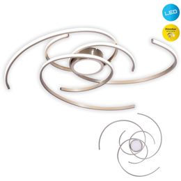 N&auml;ve n&auml;ve LED Deckenleuchte &raquo;Radon&laquo; LED-Modul 1 Stk. Warmwei&szlig; Deckenlampe, warmwei&szlig;, 35W, 3-Stufen-dimmbar, D: 75cm, satin-nickel silber 1, &Oslash; 75cm H: 6cm, 