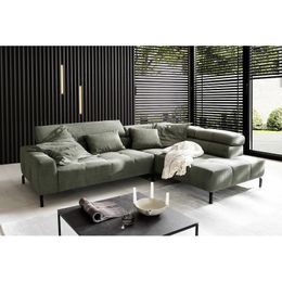 Home Affaire Ecksofa &raquo;Claya, L-Form, incl. Kopfteilverstellung, Breite 276 cm&laquo; wahlweise elektrischer Sitzvorzug gr&uuml;n 95% Polyester, 5% Nylon B/H/T: 