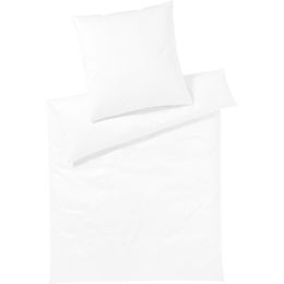 Elegante Bettw&auml;sche &raquo;Solid Jersey&laquo; 2 Stk. angenehmes Hautgef&uuml;hl wei&szlig; Mako-Jersey, Obermaterial: 100% Baumwolle B/L: 155cm x 220cm, 1 Stk., 1 Stk., Mako-Jersey,